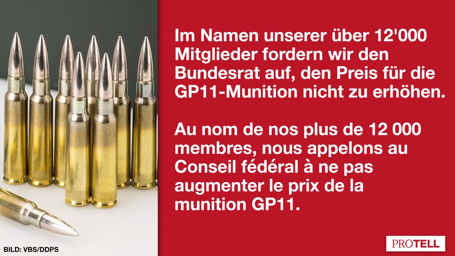 NEIN zur Preiserhöhung der GP11-Munition! – PROTELL